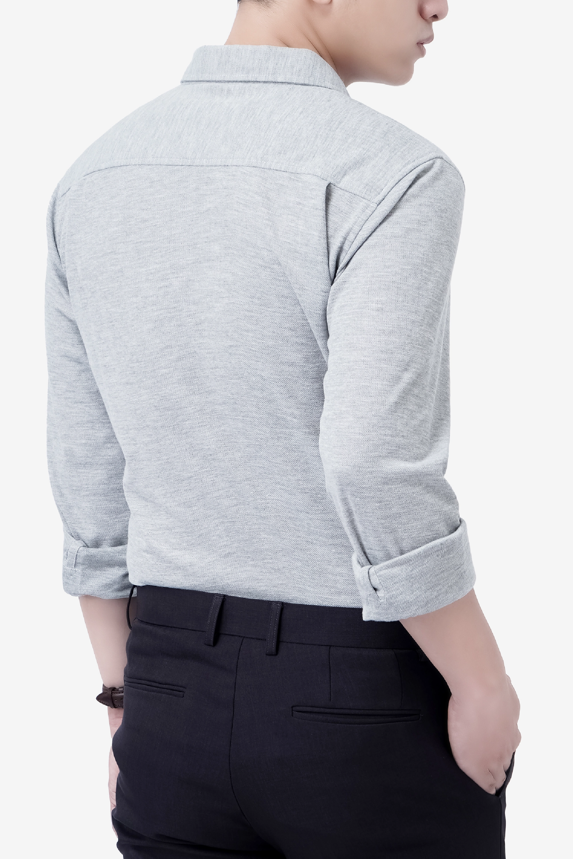 Leo Grey Pique Basic Shirt - Kasual